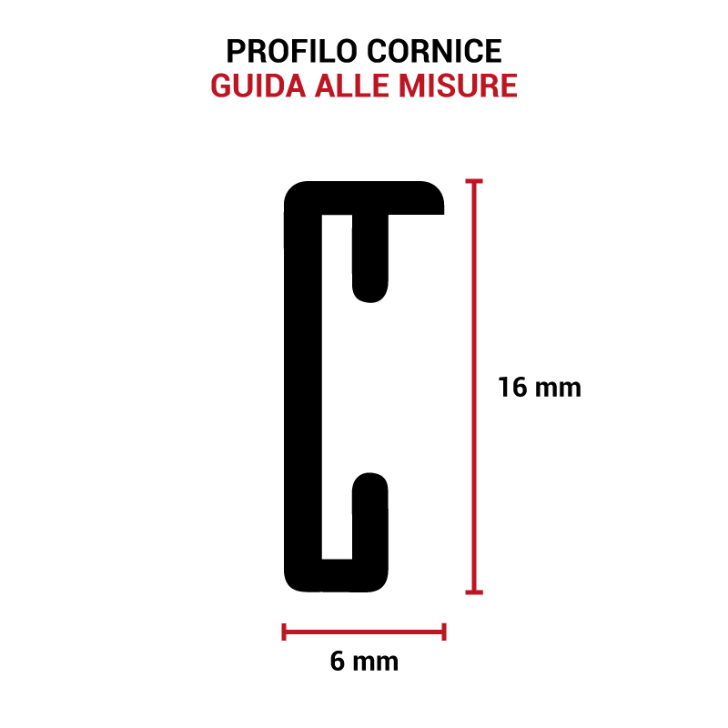 Configura la tua cornice su misura (N) Cornici in alluminio colore nero ...
